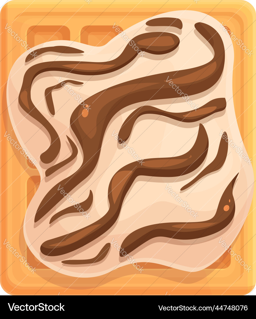 Milk chocolate waffle icon cartoon belgian Vector Image