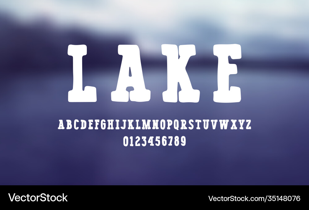 Narrow serif font in style handmade graphic Vector Image
