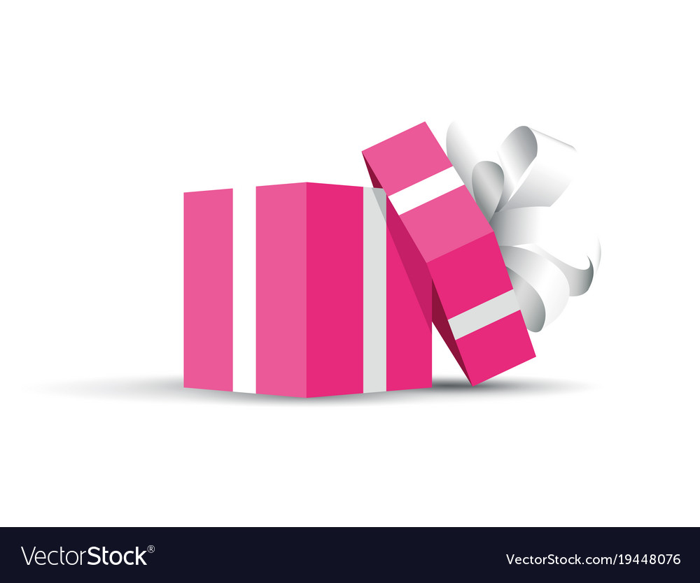 Pink opened present Royalty Free Vector Image - VectorStock