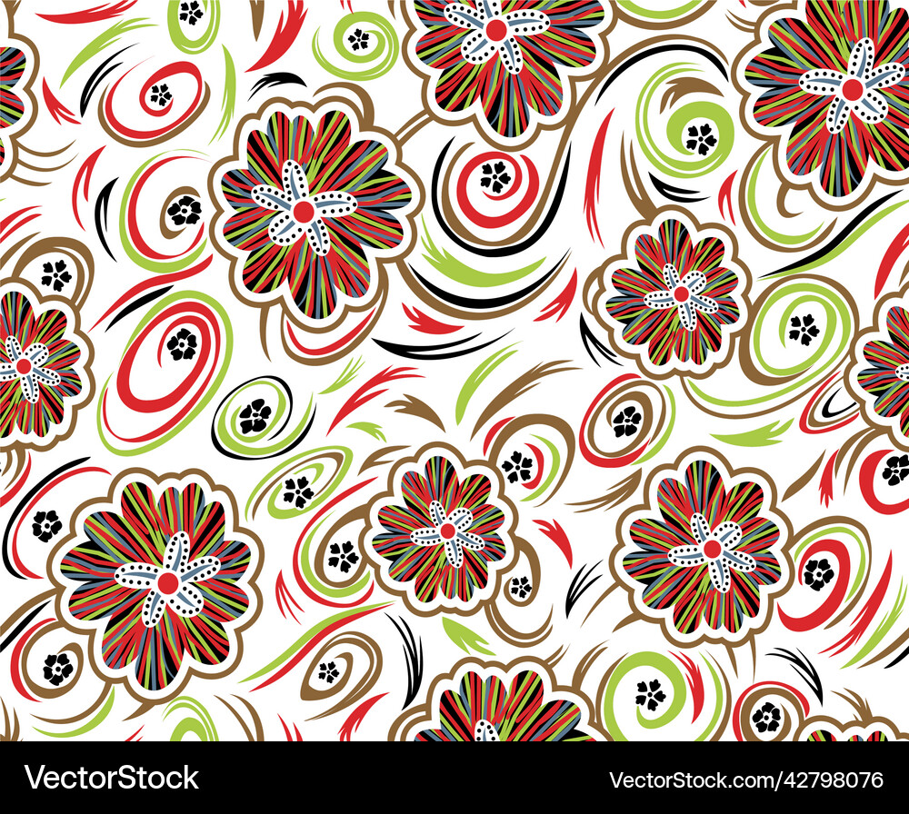 Seamless floral digital design for textile print Vector Image