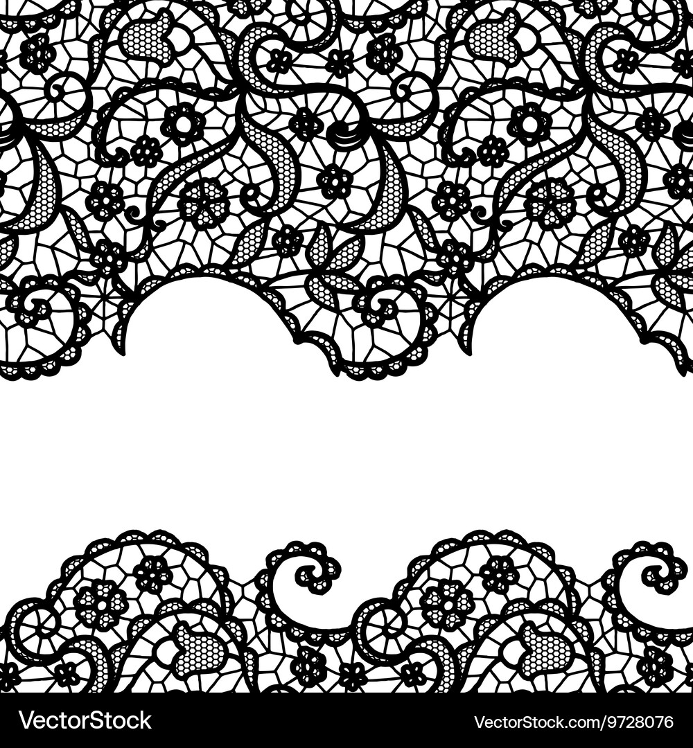 Seamless lace border invitation card Royalty Free Vector