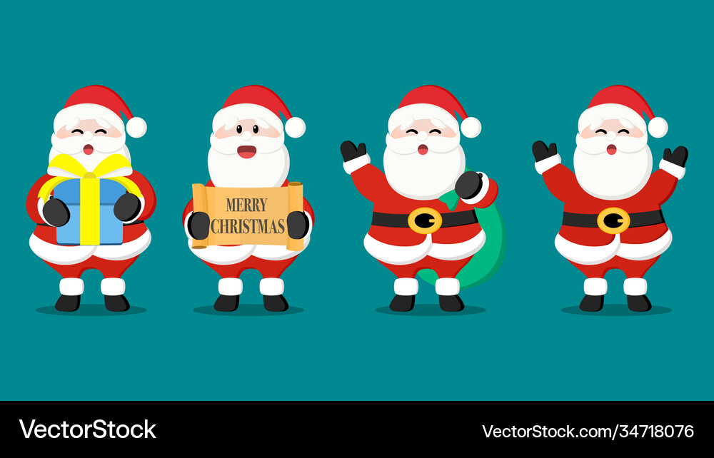 Set cartoon christmas isolated on background Vector Image