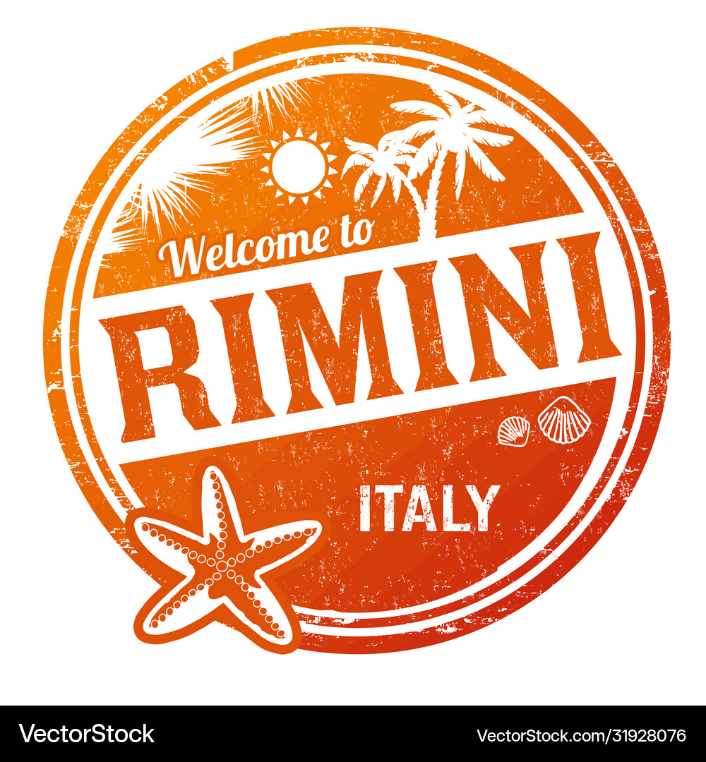 Welcome to rimini grunge rubber stamp Royalty Free Vector