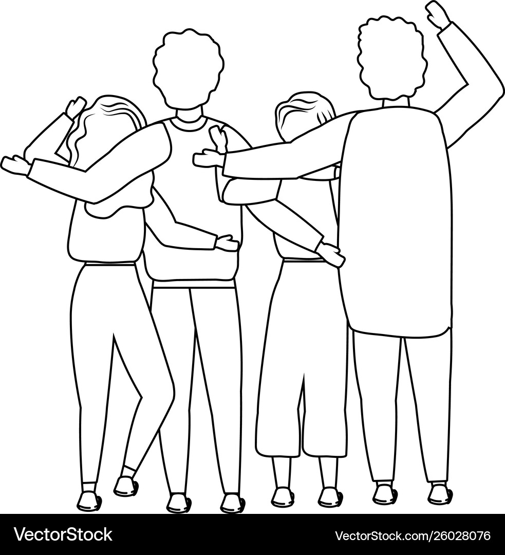 Woman and man avatars seen from behind design Vector Image