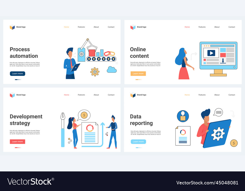 Business process automation and strategy Vector Image