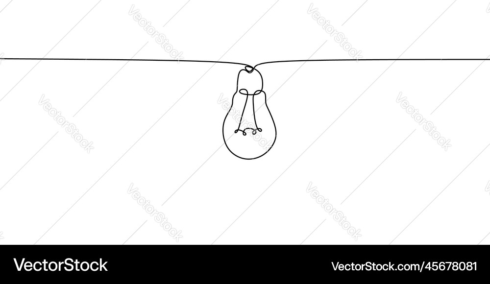 Continuous line drawing of light bulb minimalist Vector Image