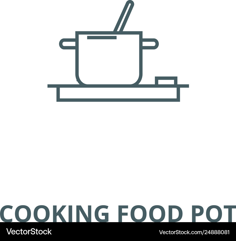 Cooking food pot line icon Royalty Free Vector Image