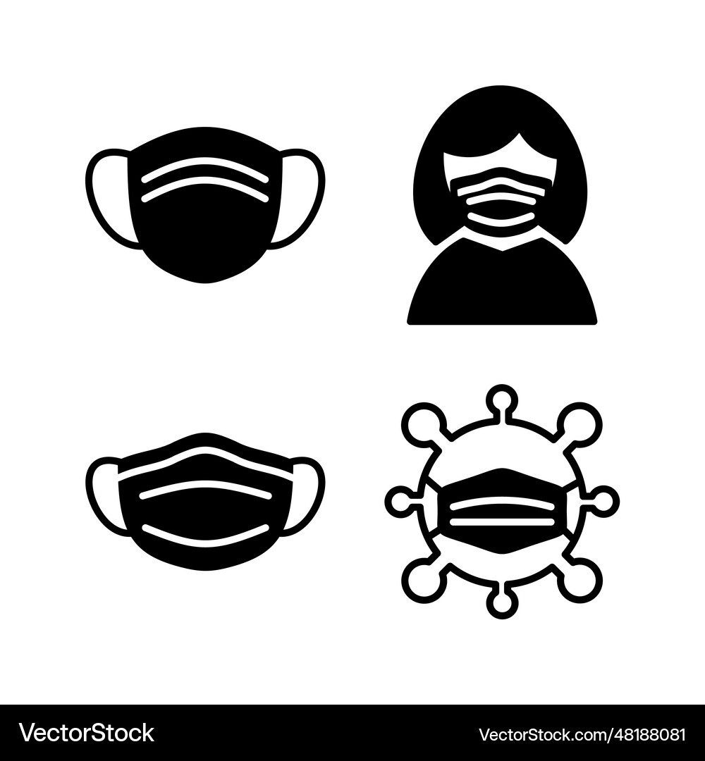 Face mask icon medical mask icon Royalty Free Vector Image