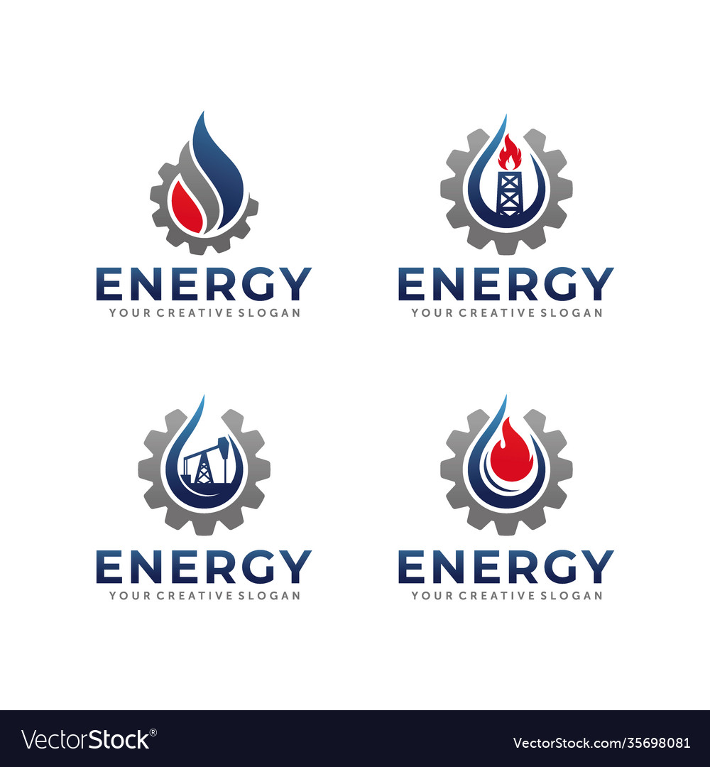 Gas and oil logo energy design Royalty Free Vector Image