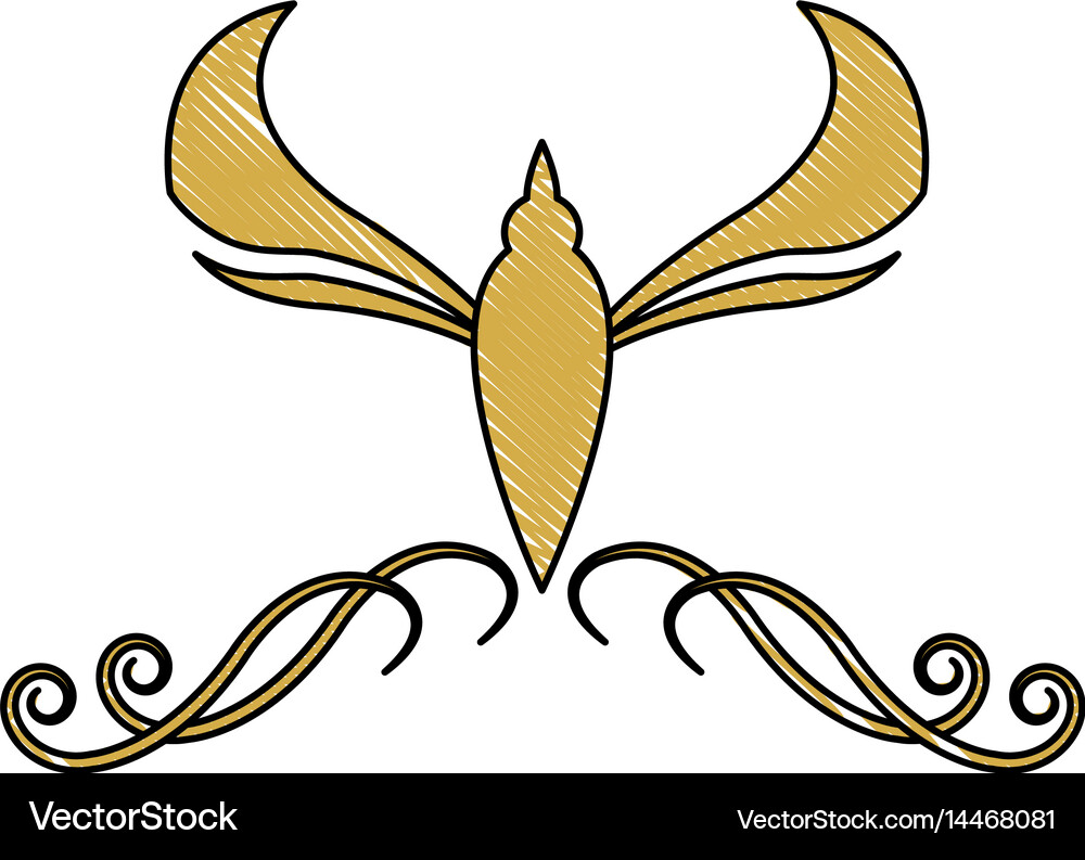 Golden crest decoration elegant vignette image Vector Image