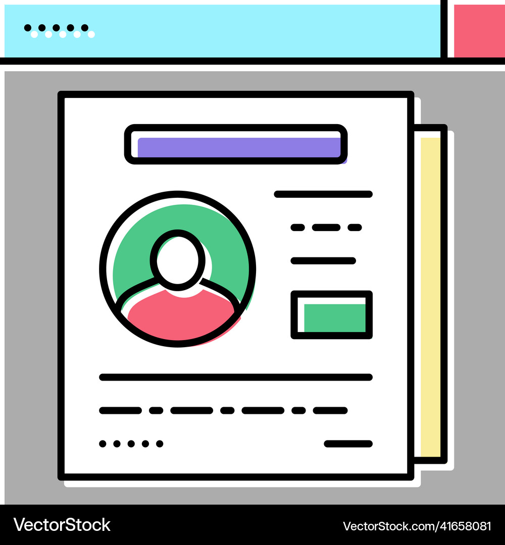 Identity company employee color icon Royalty Free Vector