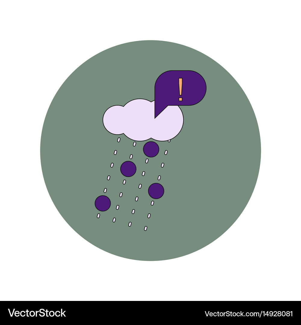 In flat design of rain with Royalty Free Vector Image