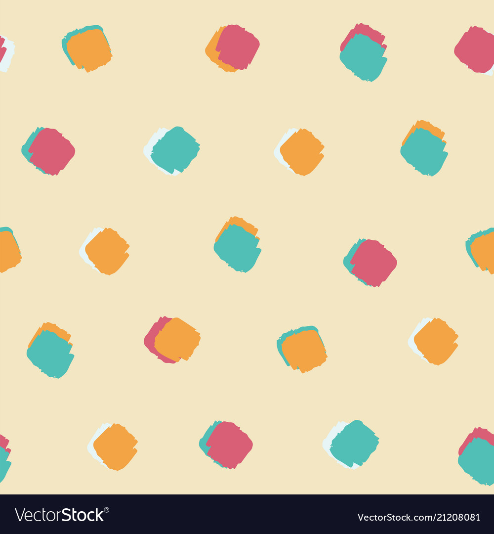 Ink brush square dot pattern seamless background Vector Image