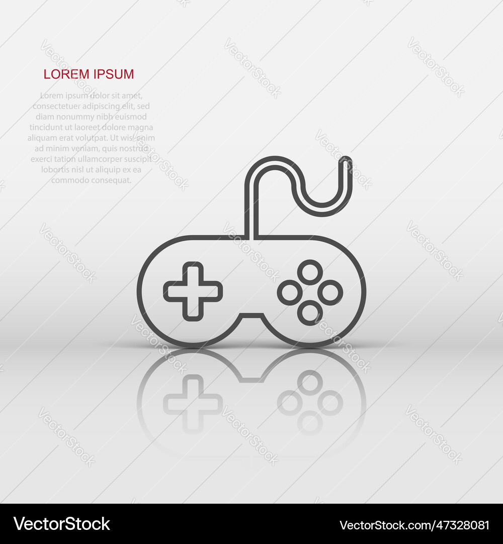 Joystick sign icon in flat style gamepad on white Vector Image