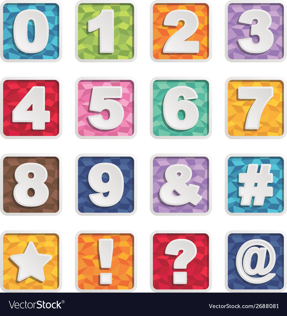Number icons Royalty Free Vector Image - VectorStock