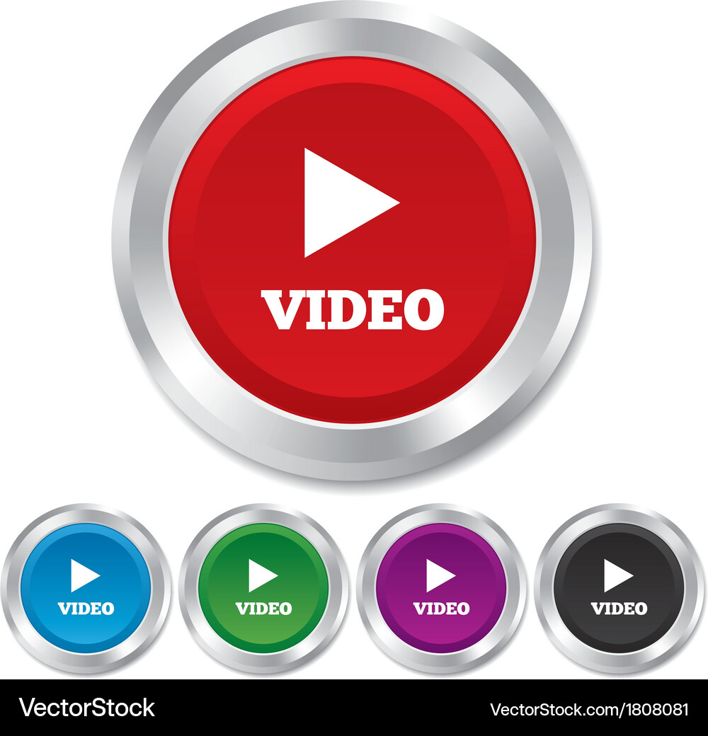 Play video sign icon player navigation symbol Vector Image