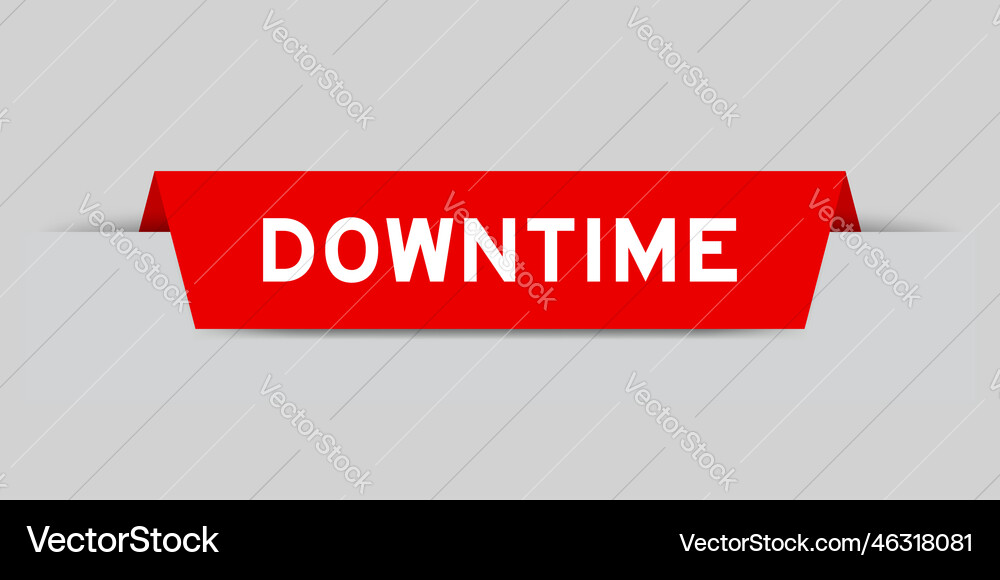 Red color inserted label with word downtime Vector Image