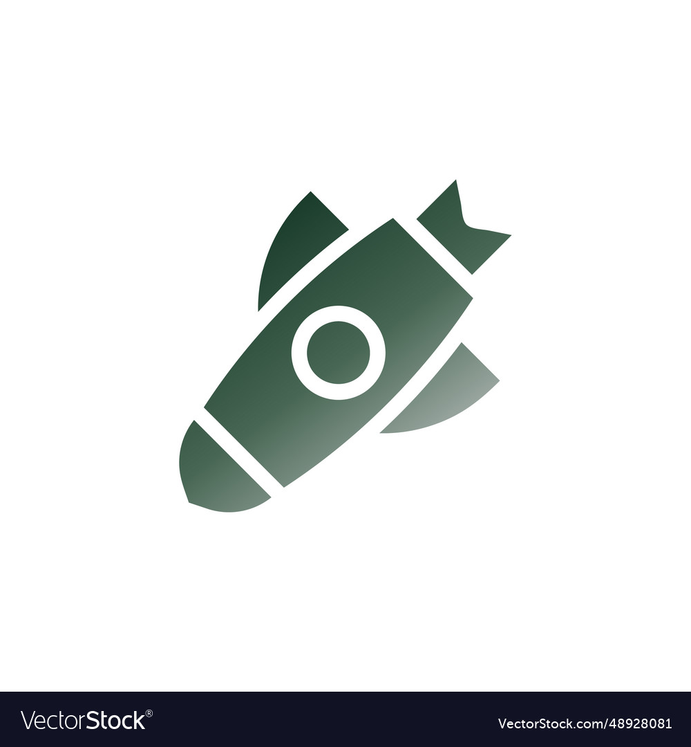 Rocket icon solid gradient green white colour Vector Image