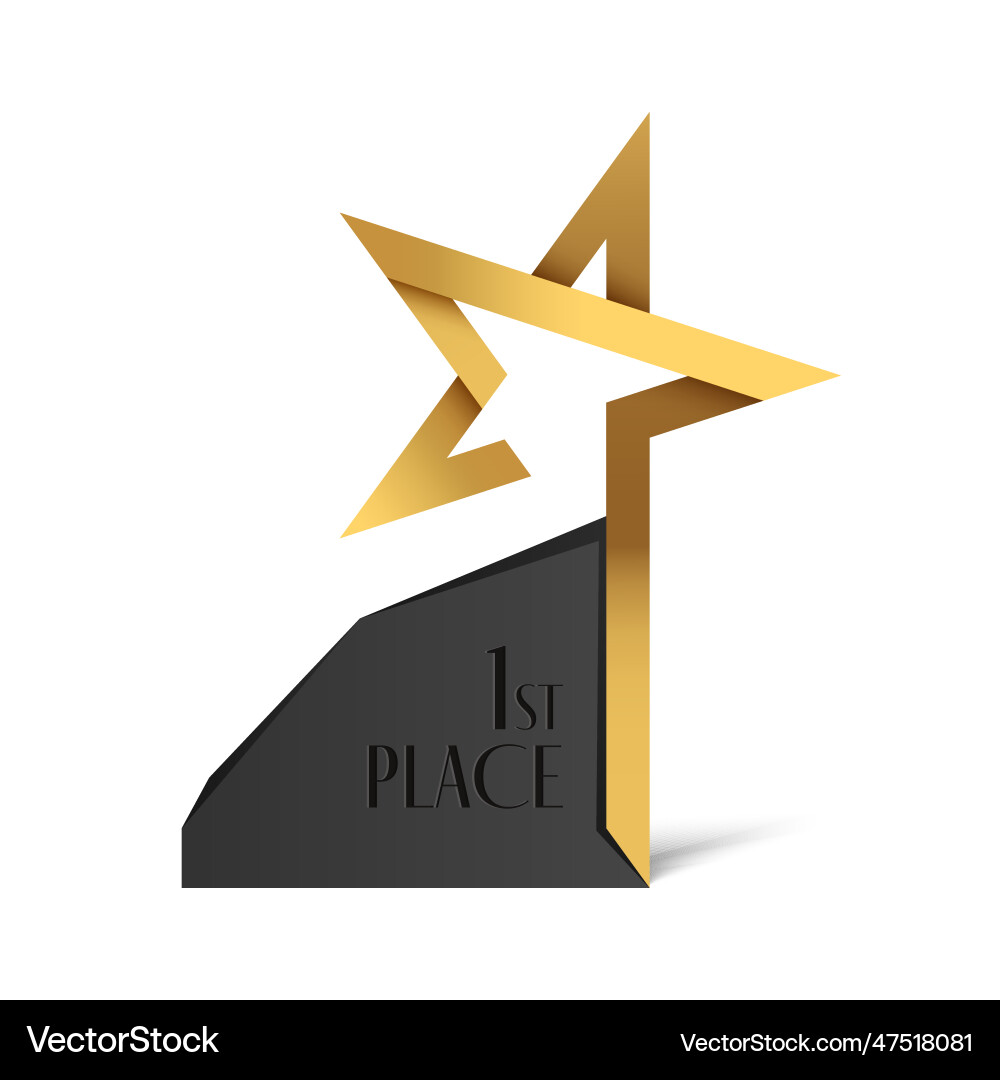 Star trophy award gold prize Royalty Free Vector Image