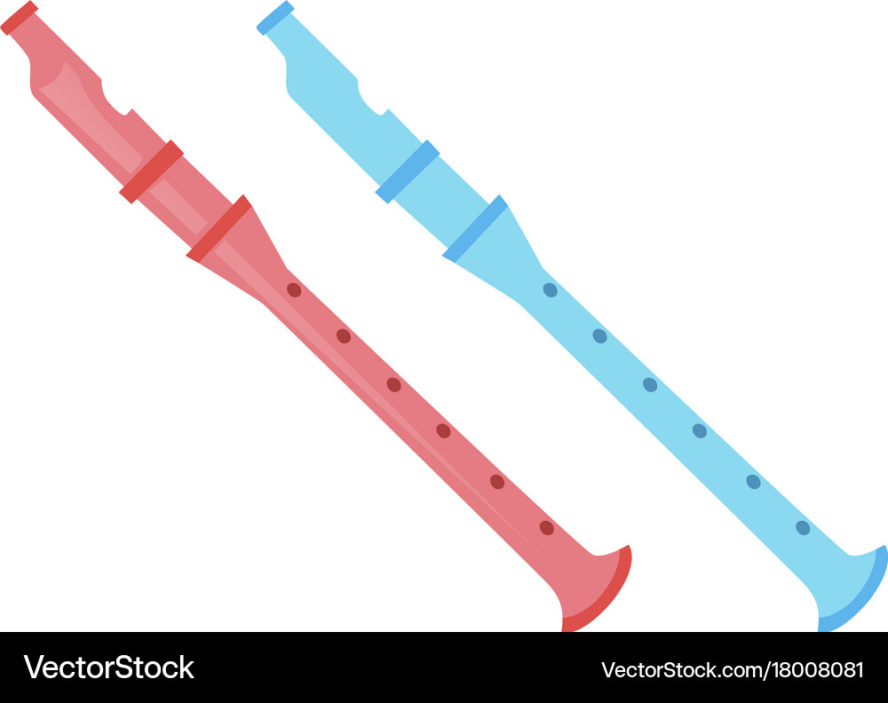 Two flutes in pink and blue Royalty Free Vector Image