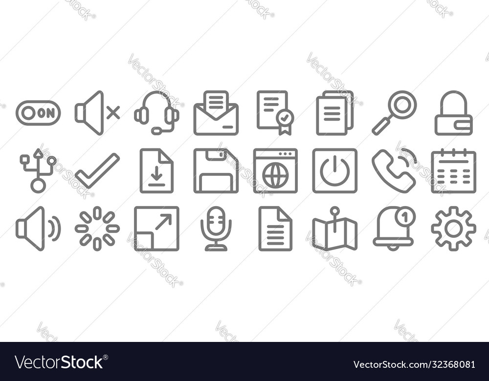 Ui line icons linear set quality line set Vector Image