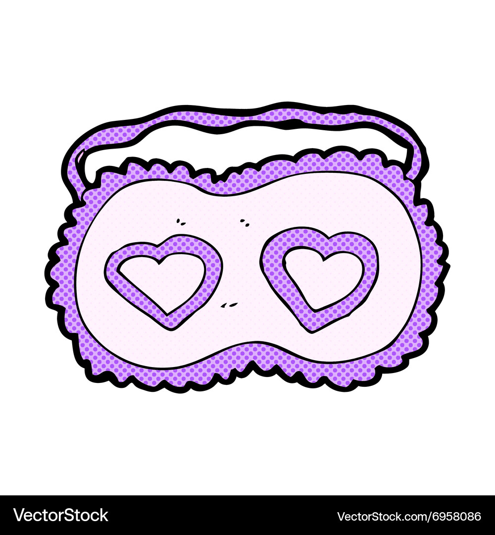 Comic cartoon sleeping mask with love hearts Vector Image