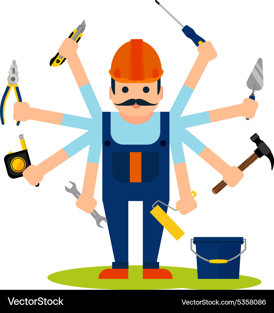 Concept handyman worker Royalty Free Vector Image