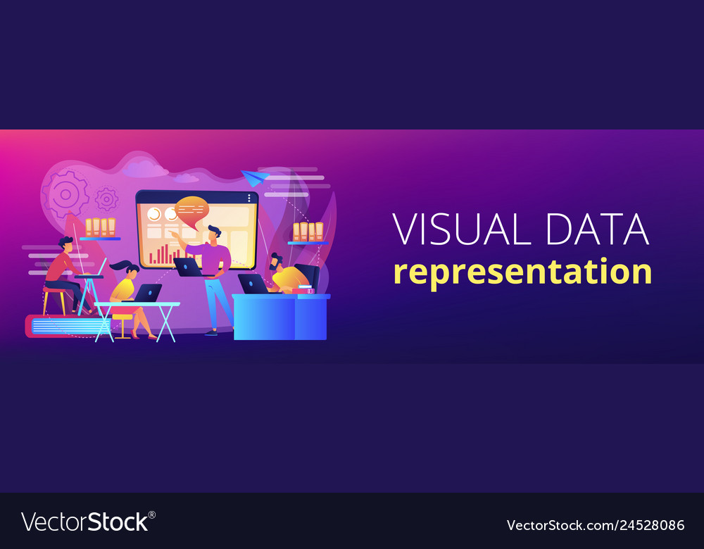 Digital presentation concept banner header Vector Image