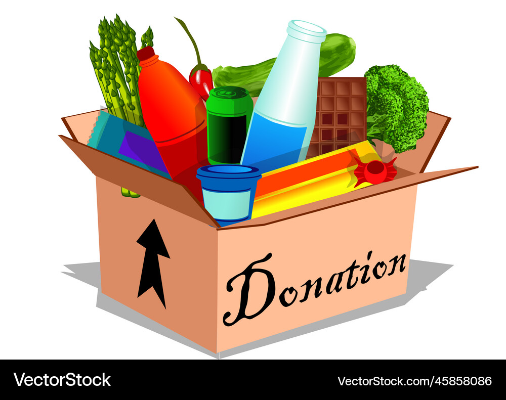 Food Donation Support Royalty Free Vector Image