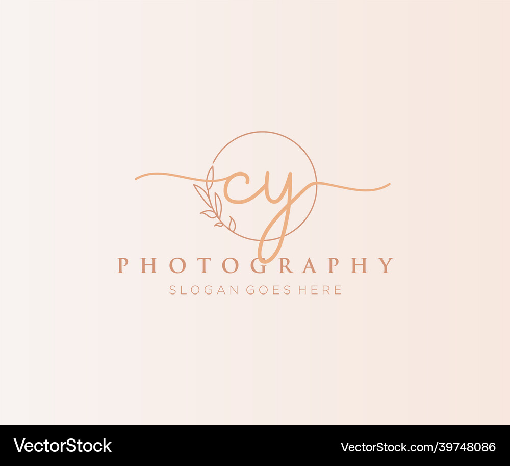 Initial cy feminine logo usable for nature salon Vector Image