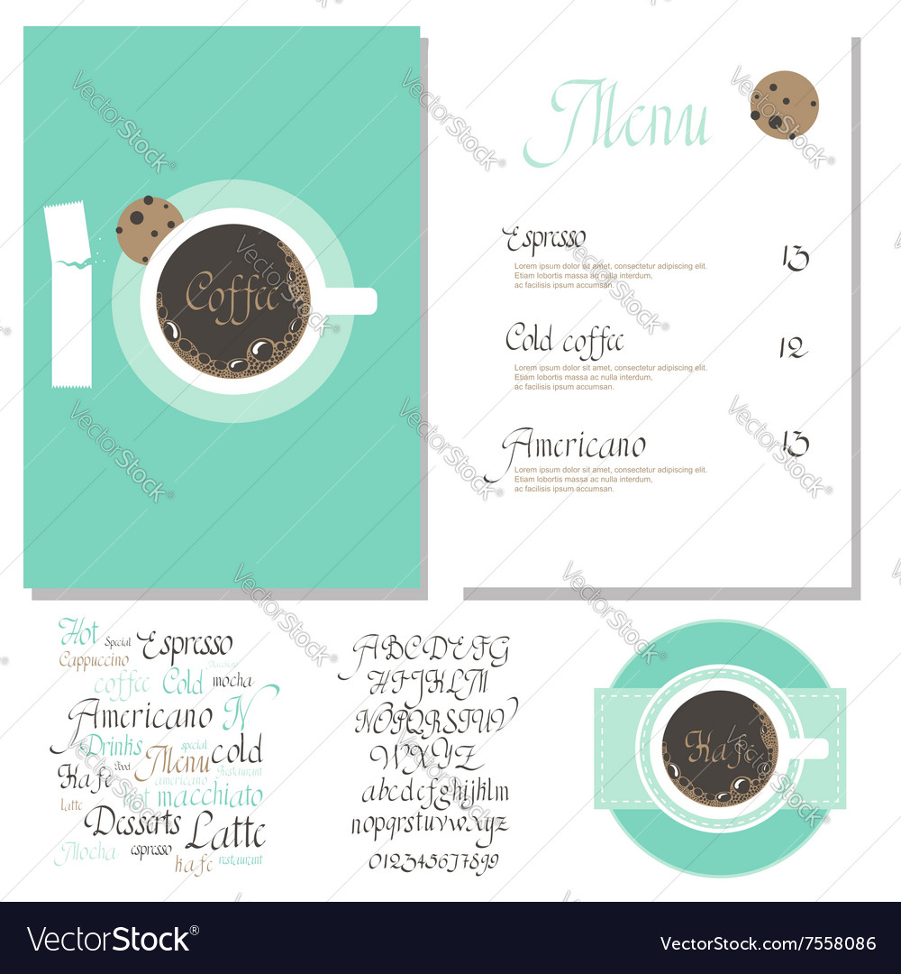 Kafe menu set Royalty Free Vector Image - VectorStock