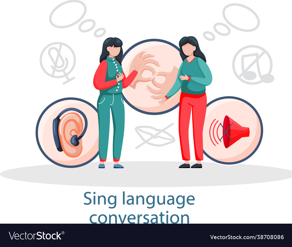 Learning languages online in group webinar sign Vector Image