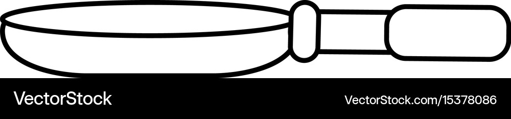 Line metallic skillet pan kitchen utensil Vector Image