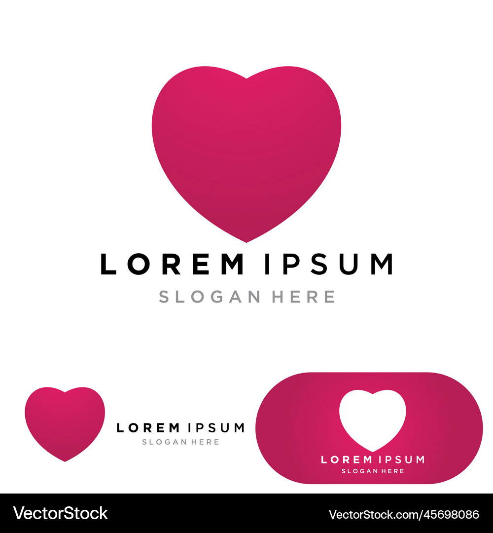 Love heart logo and symbol template Royalty Free Vector