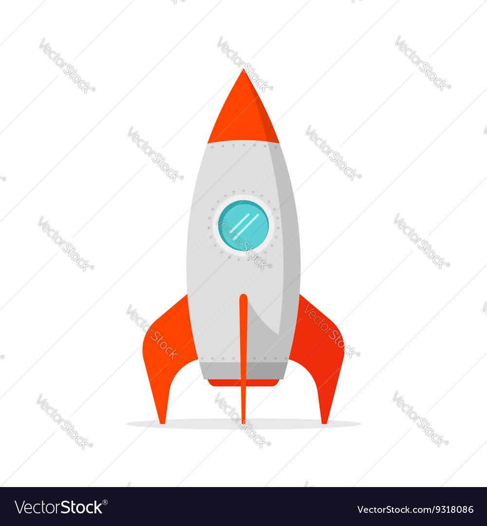 Rocket ship isolated on white background Vector Image