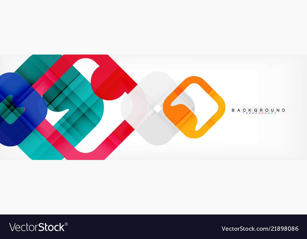 Square geometric background multicolored template Vector Image