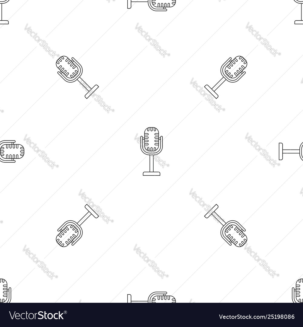 Studio microphone pattern seamless Royalty Free Vector Image