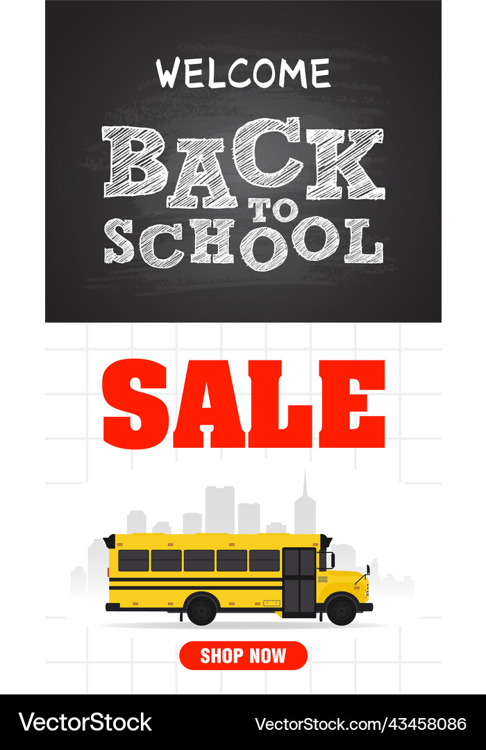 Welcome back to school sale Royalty Free Vector Image