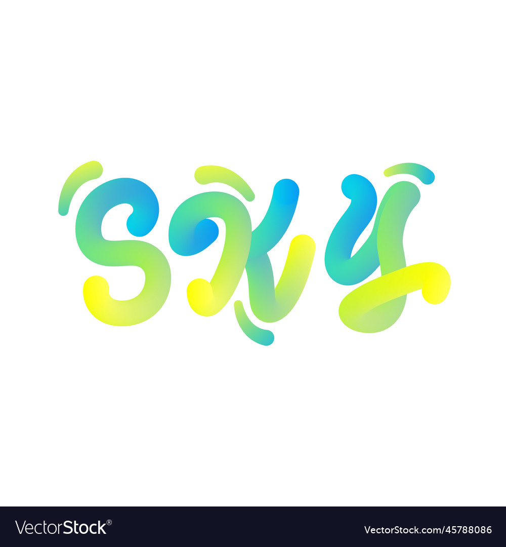 Word typography gradient flat design Royalty Free Vector