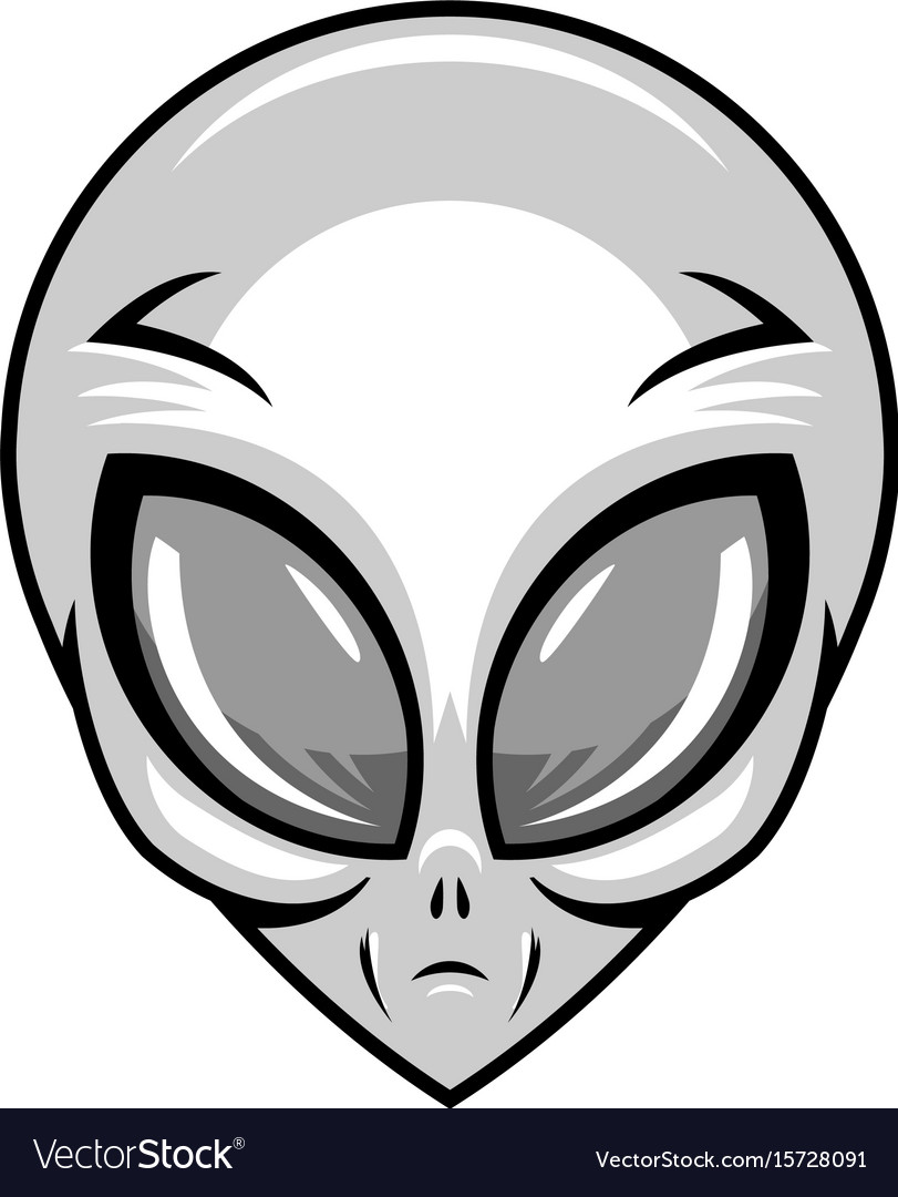 Alien head Royalty Free Vector Image - VectorStock