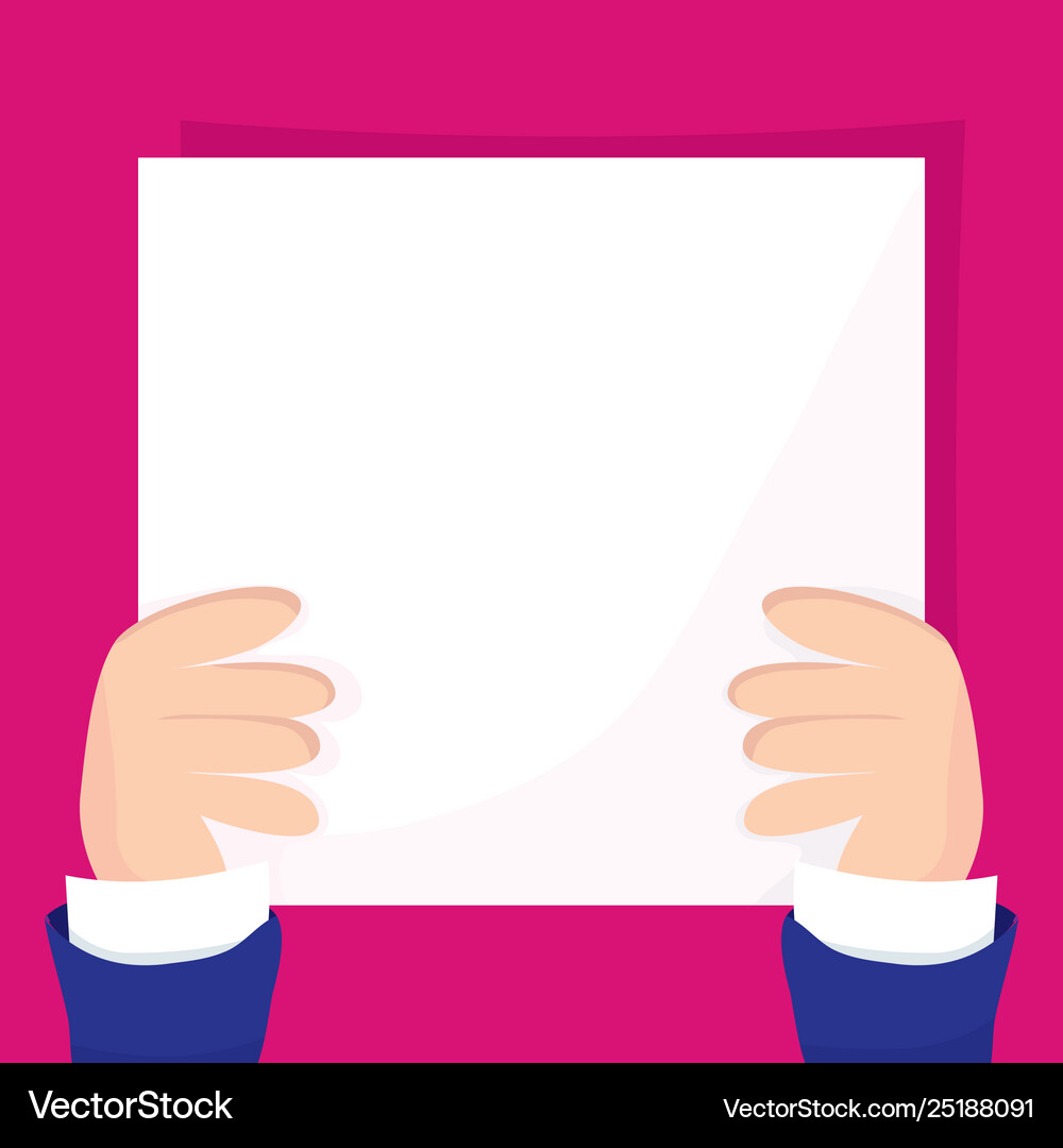 Cartoon hand and blank sign Royalty Free Vector Image