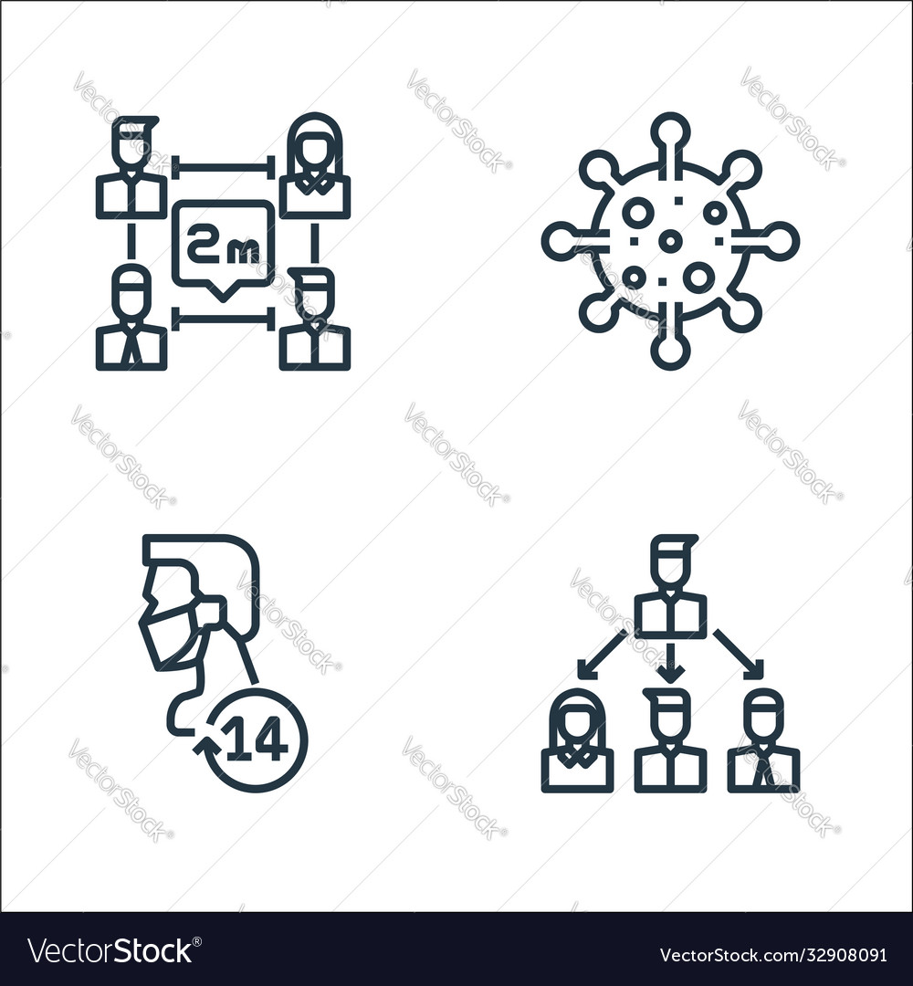 Coronavirus line icons linear set quality line Vector Image