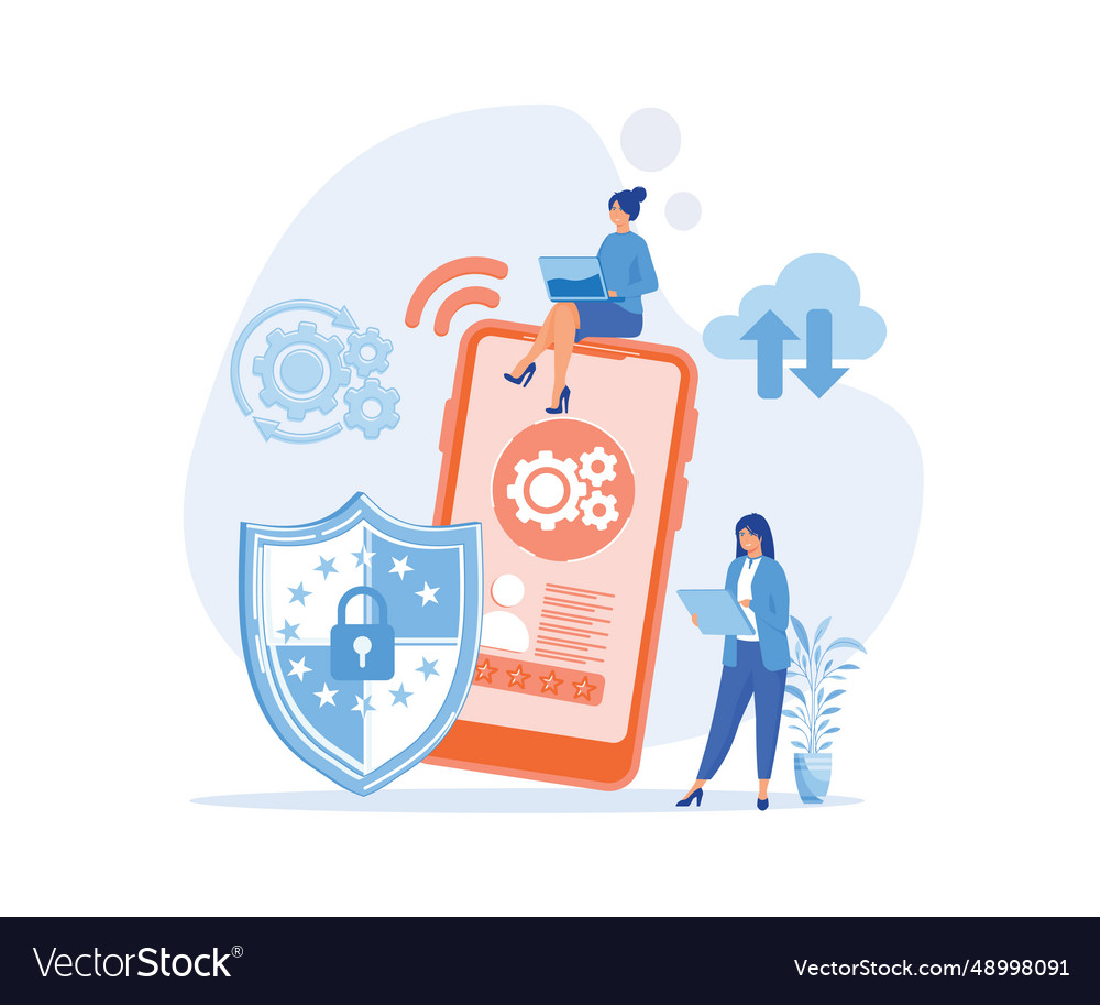 Data protection concept security and privacy Vector Image