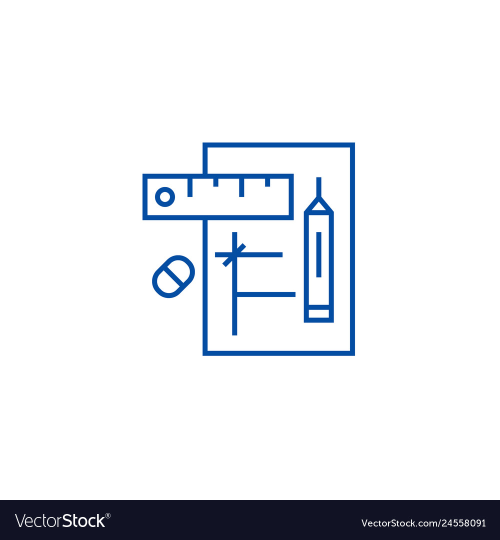 Draft project line icon concept Royalty Free Vector Image