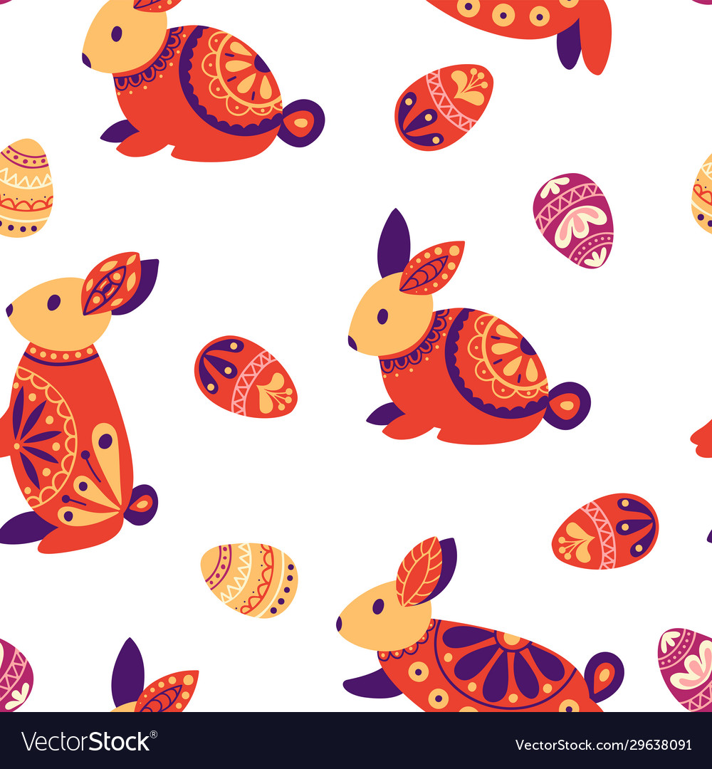 Easter seamless pattern holiday background Vector Image