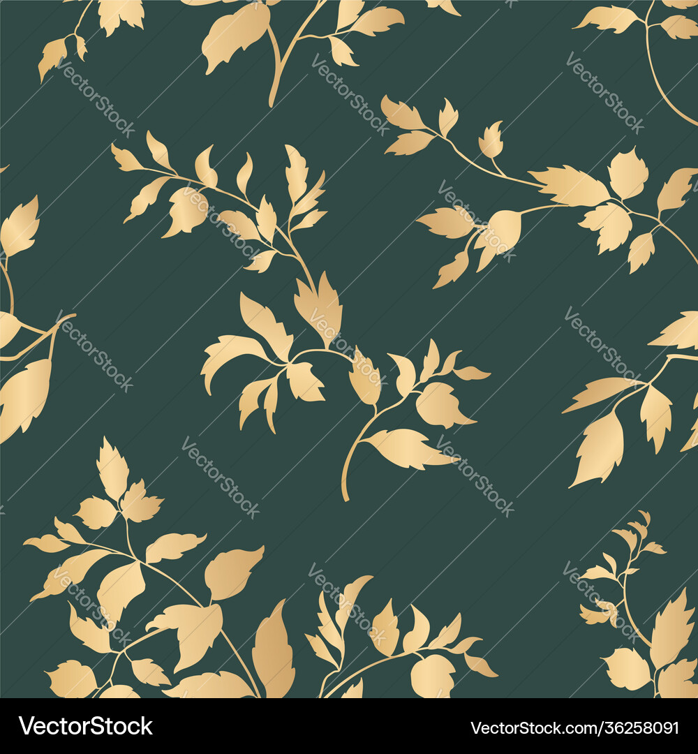 Floral leaves seamless pattern foliage garden Vector Image