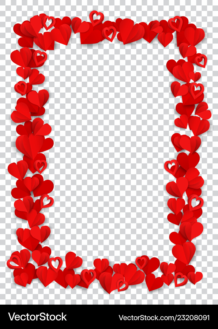 Frame made of small hearts Royalty Free Vector Image