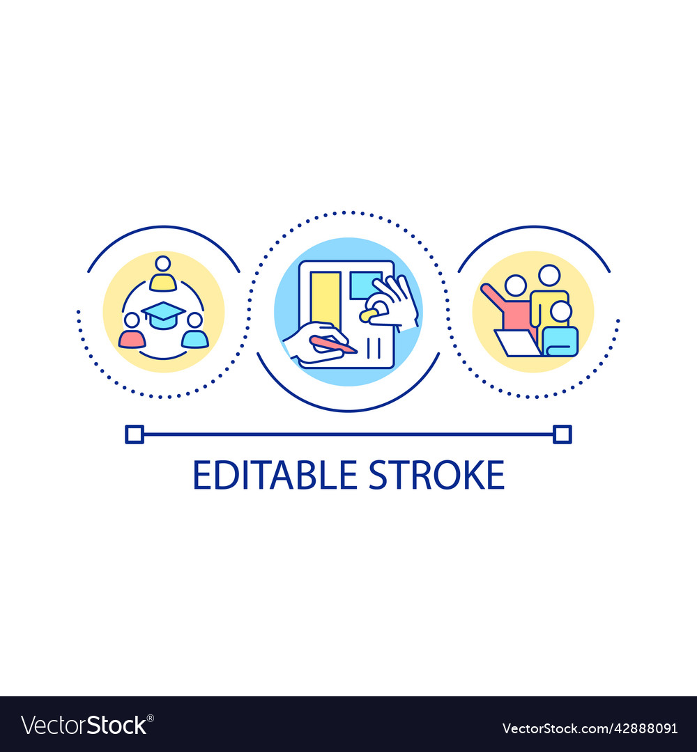 Learning in groups loop concept icon Royalty Free Vector