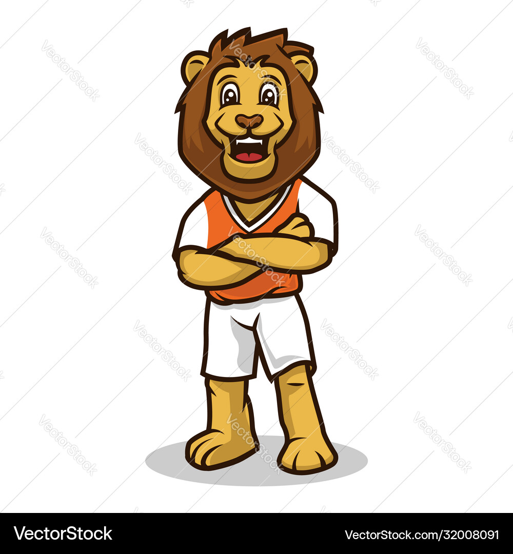 Lion smile cute mascot design Royalty Free Vector Image