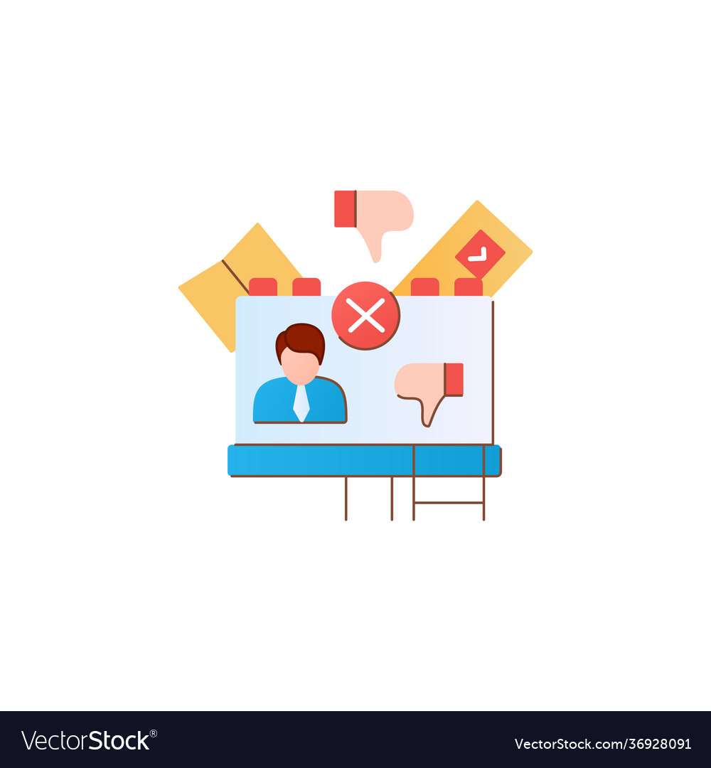Negative ad flat icon Royalty Free Vector Image